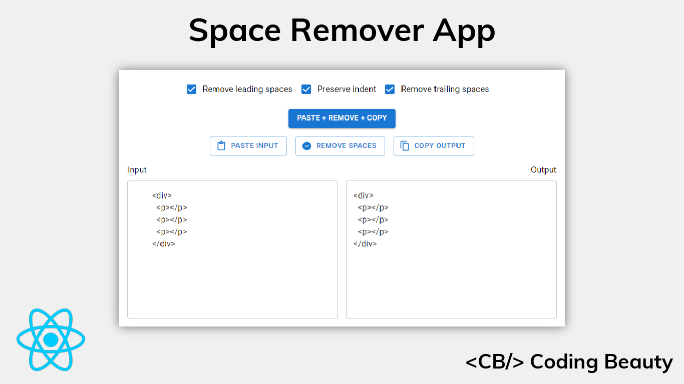 How to Build an Advanced Space Remover Tool With React
