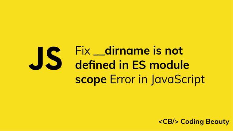 [SOLVED] __dirname is not defined in ES module scope in JS