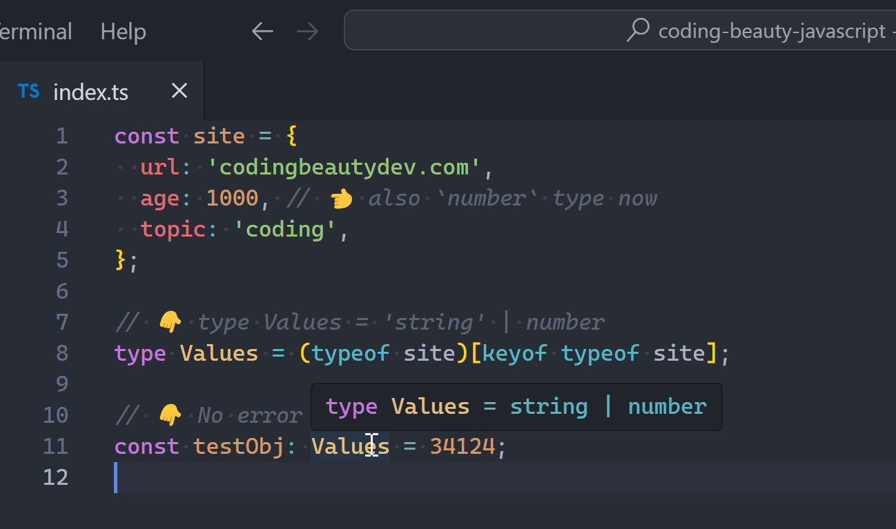 Create type from type/object keys and values in TypeScript